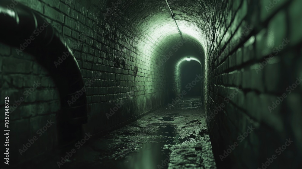 Abandoned underground tunnel featuring a dark eerie passage reminiscent ...