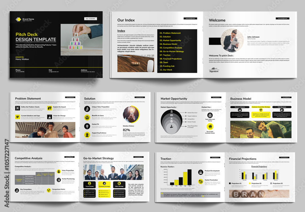 Pitch Deck Template Layout Stock Template | Adobe Stock