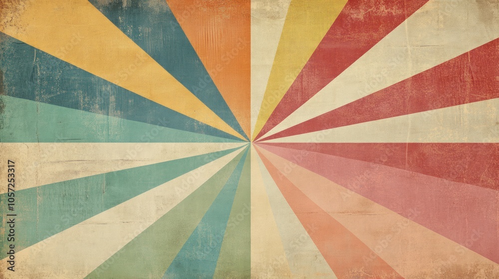 Vintage color burst with faded tones and retro gradients, an explosion ...