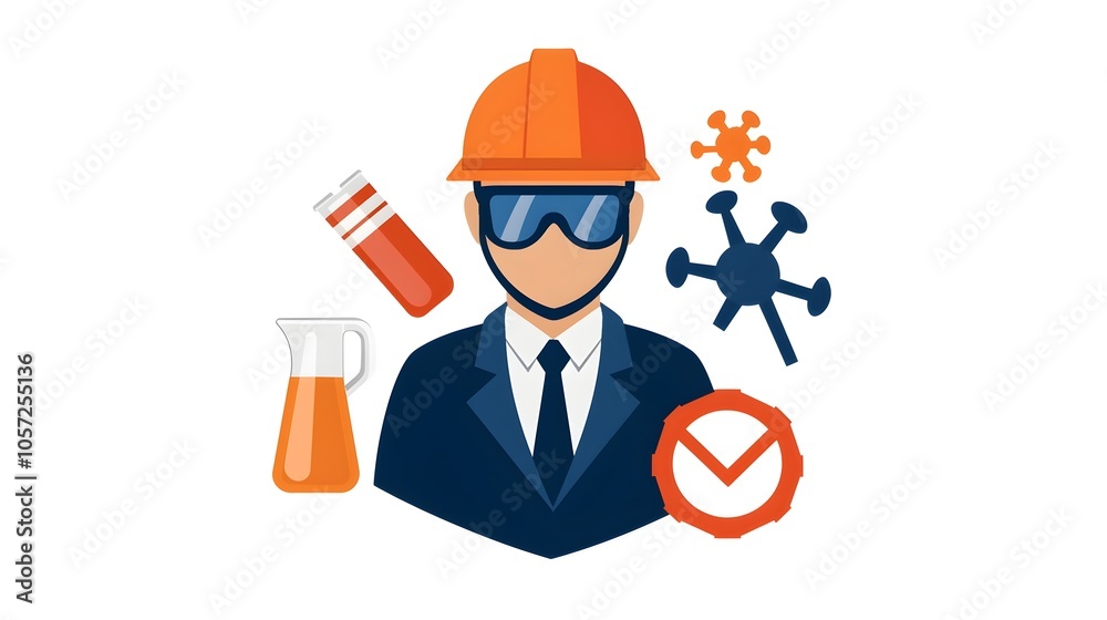 Minimalist risk management line icon with flat design warning sign in ...