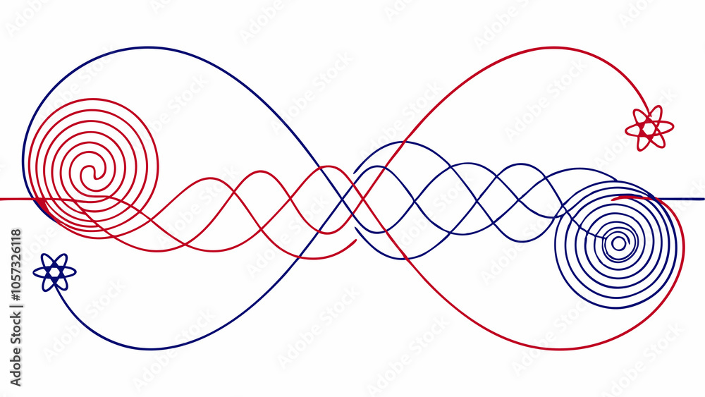 Artistic infinity symbol with red and blue lines representing bipolar ...