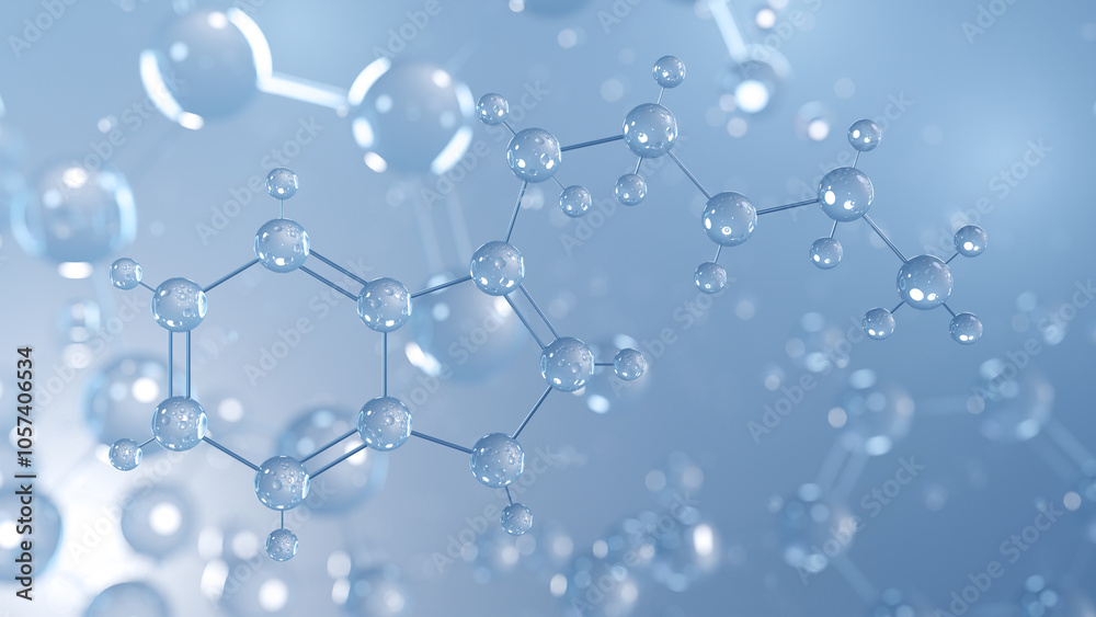 n-ethyltryptamine molecular structure 3d, tryptamine, structural ...