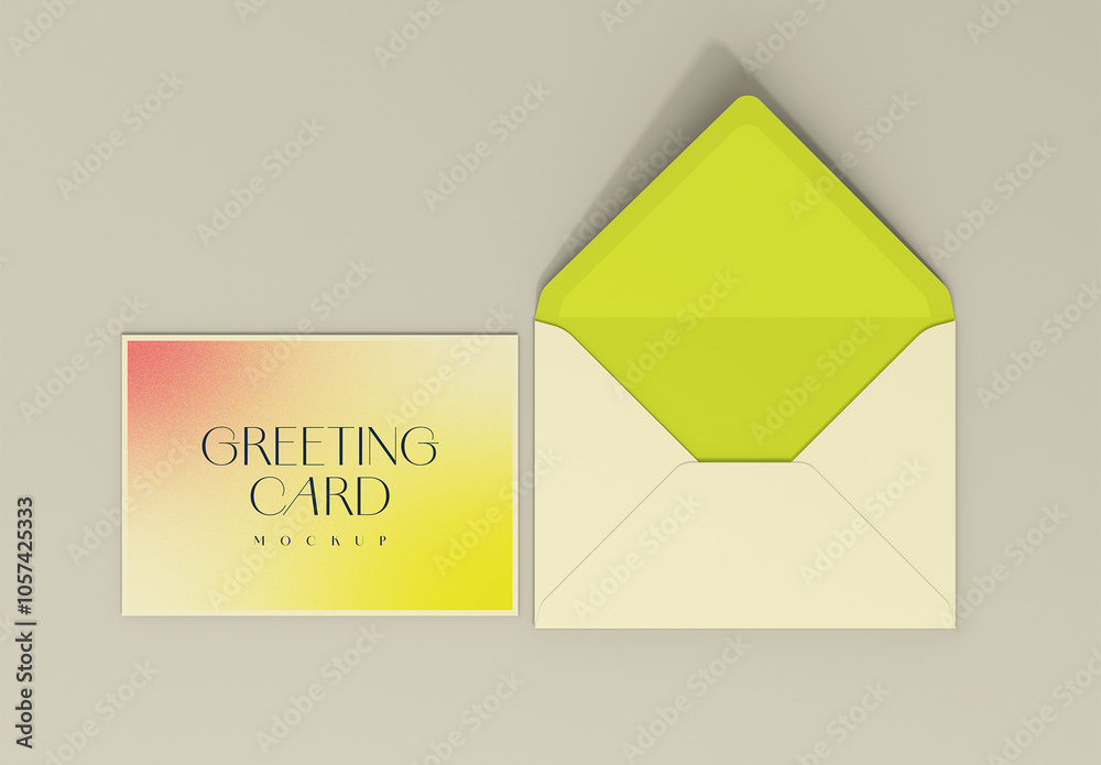 Envelope with Greeting Card Mockup Stock Template | Adobe Stock