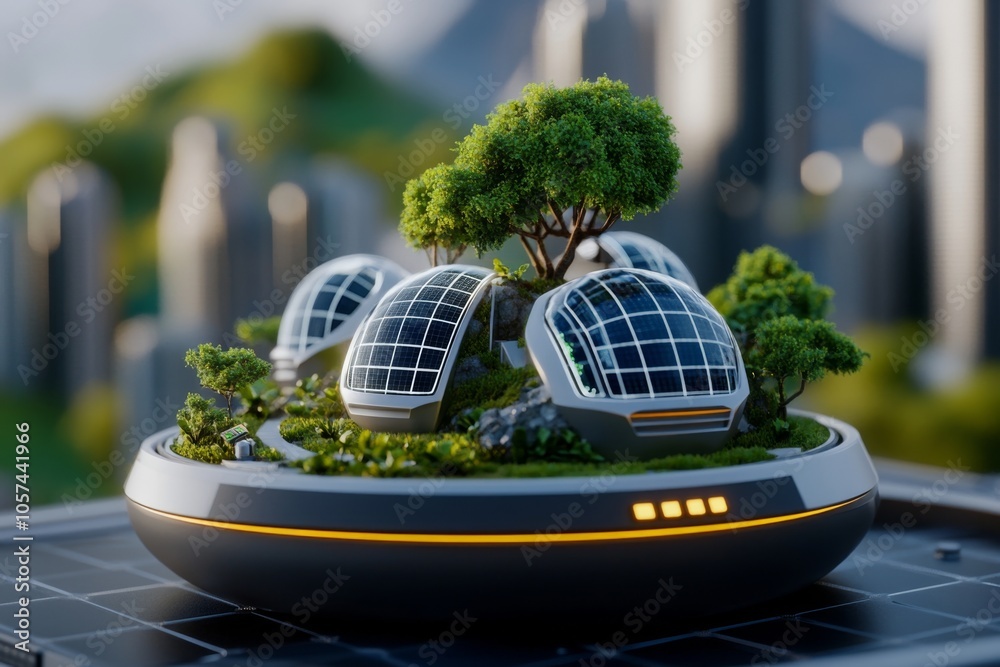 A futuristic blueprint of a floating eco-city with interconnected ...