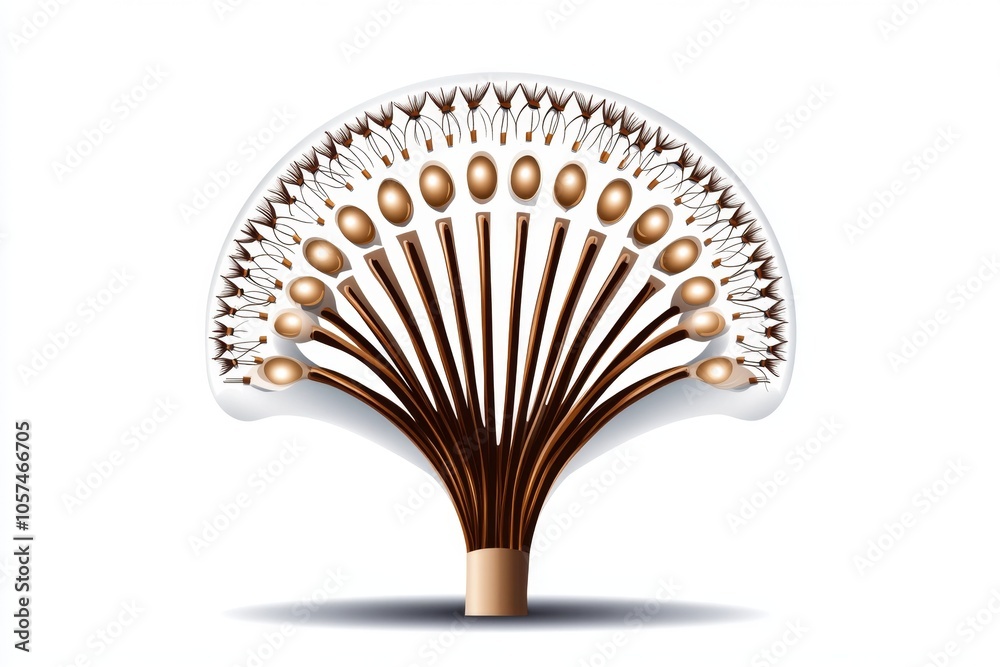 Plakát Simple 2D diagram of a hair follicle with labeled parts, showing ...