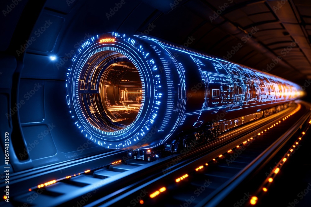 An urban subway station blueprint with cross-sections of underground ...