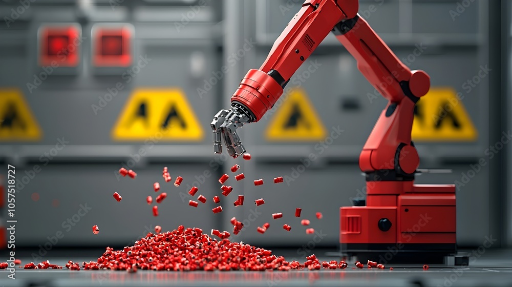 Robotic arm precisely handling explosive substances in a bomb disposal ...