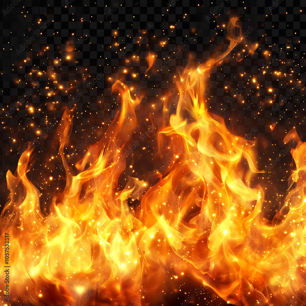 Realistic burning fire flames burning hot sparks realistic fire flame ...