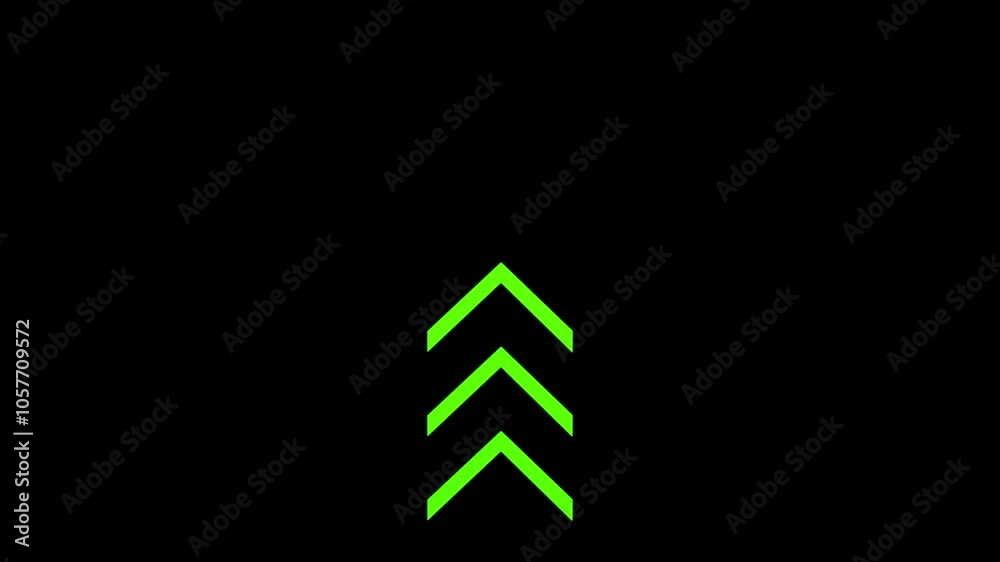 Direction banner animated arrow up showing directions on black ...