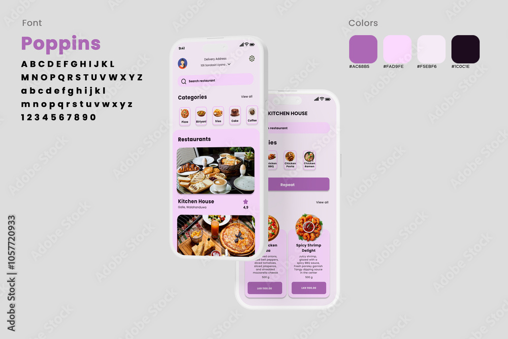 UI, UX, GUI Mobile app design. Food Delivery, Search for Cafes and ...
