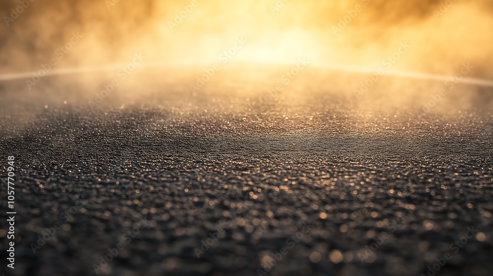 Heat haze rising from a hot asphalt road, extreme weather, scorching ...