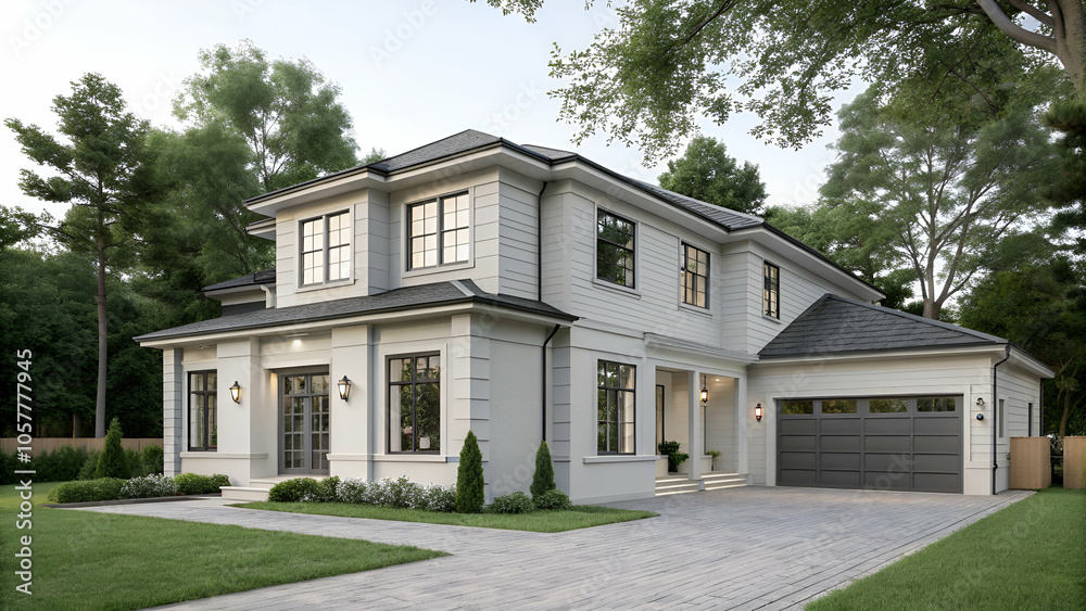 White Color house in the park, New White Luxury Villa , Big White Villa ...