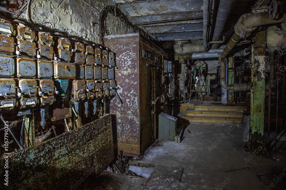 Old abandoned paper factory. Historical and typical factory building as ...