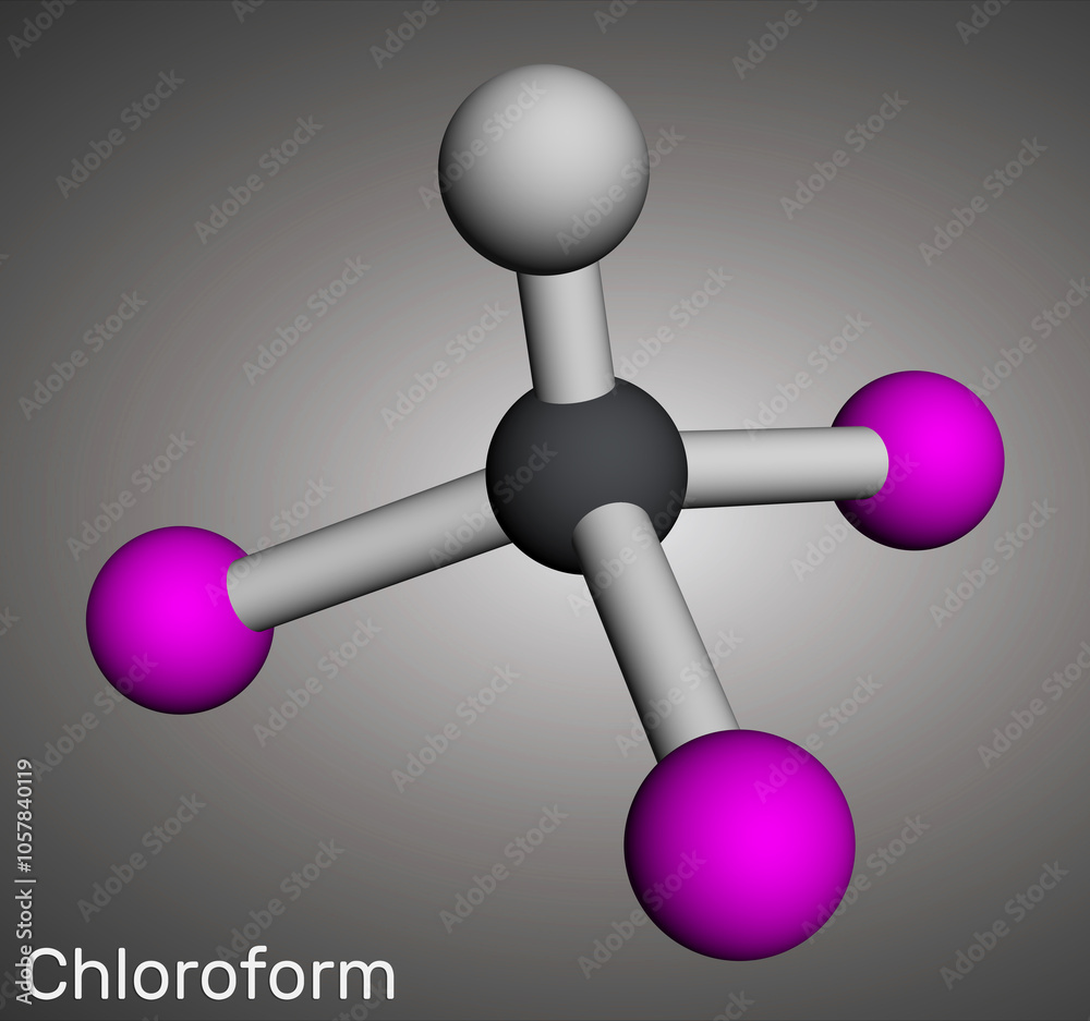 Chloroform Or Trichloromethane Molecule Anesthetic Euphoriant Anxiolytic And Sedative