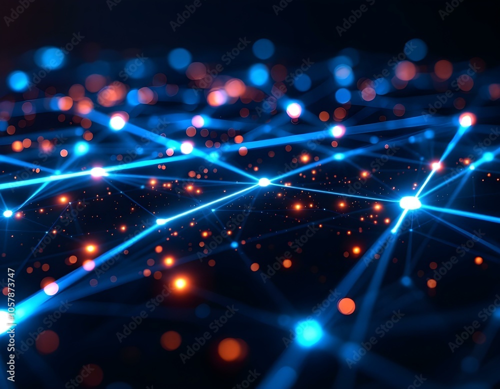 Invisible Wireless Network Grid 3D Visualization with Pulsing Data ...