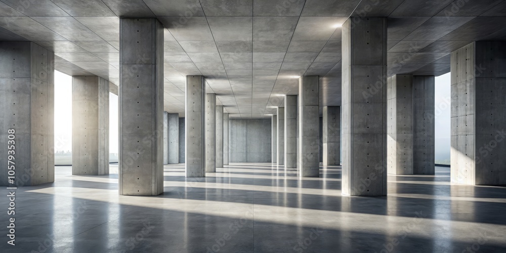 Modernist Elegance Symmetrical Concrete Columns in Minimalist Rooftop ...
