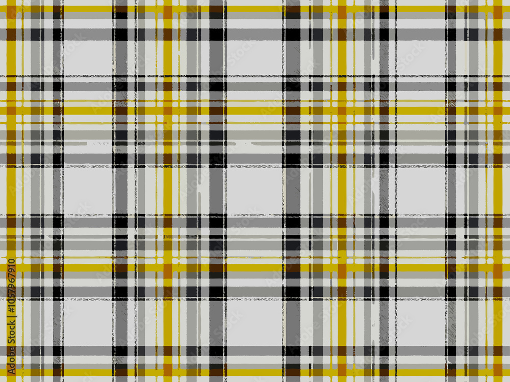 Bright yellow plaid pattern featuring gray and black lines suitable for ...