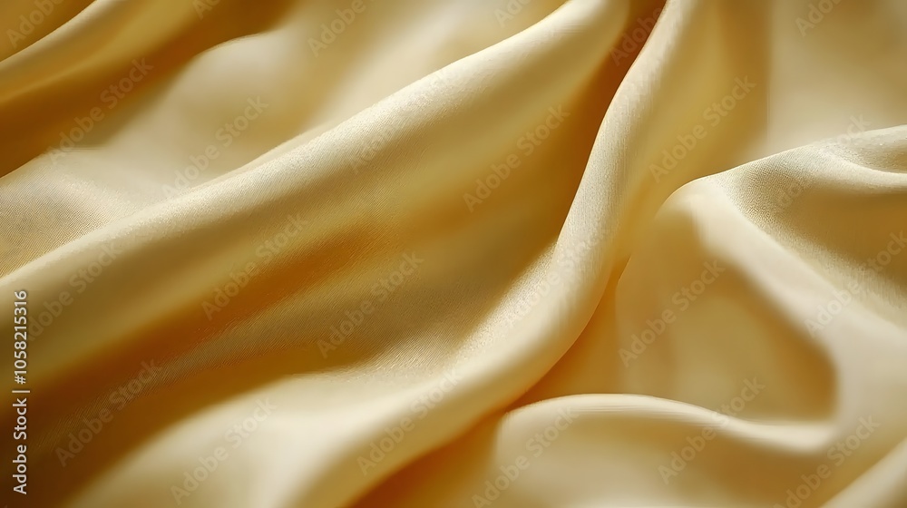 Elegant Golden Satin Fabric Draped Smoothly Capturing Softness and ...