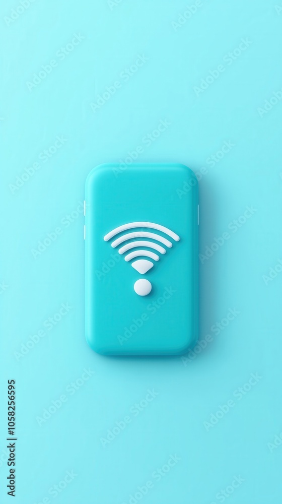 Portable Wi-Fi device on a light blue background for connectivity and ...