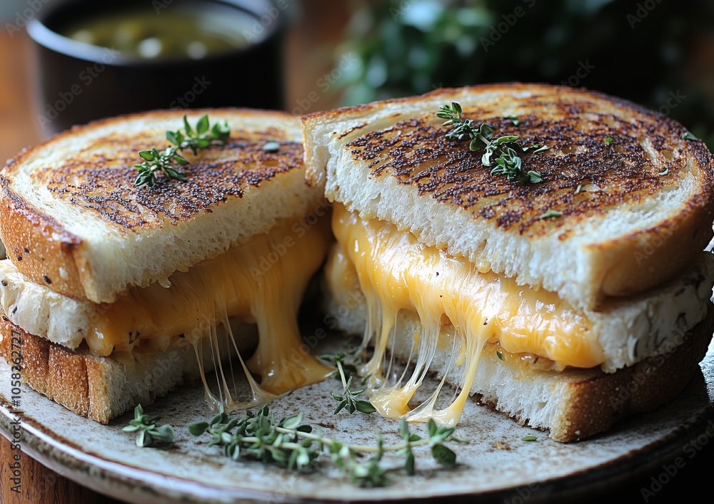 Grilled Cheese Sandwich Gooey Stringy Melting Melted Food Menu ...