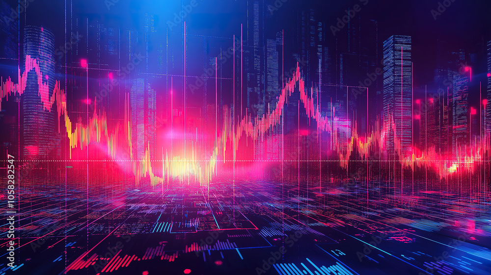 Stock exchange chart visualizing key trends for comprehensive business ...