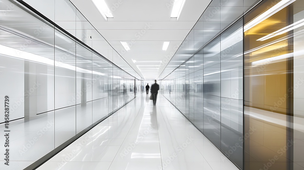 The minimalist design of this modern hallway is enhanced by the use of ...