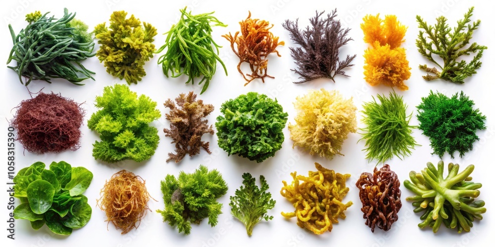 Diverse Codium Seaweed Collection Isolated on Transparent Background ...