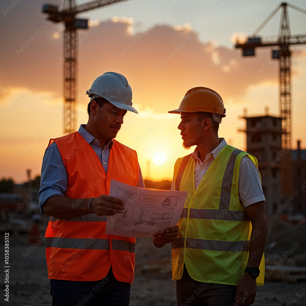 Engineer Overseeing Construction Project in Progress Stock Photo ...
