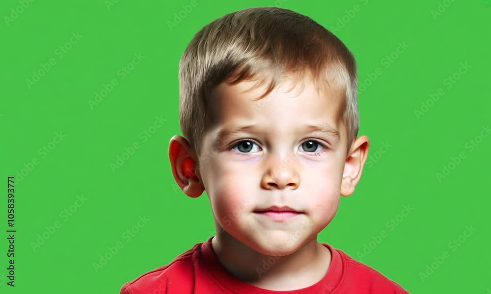 Boy face grown up to an old man, time lapse. green screen. Generative ...
