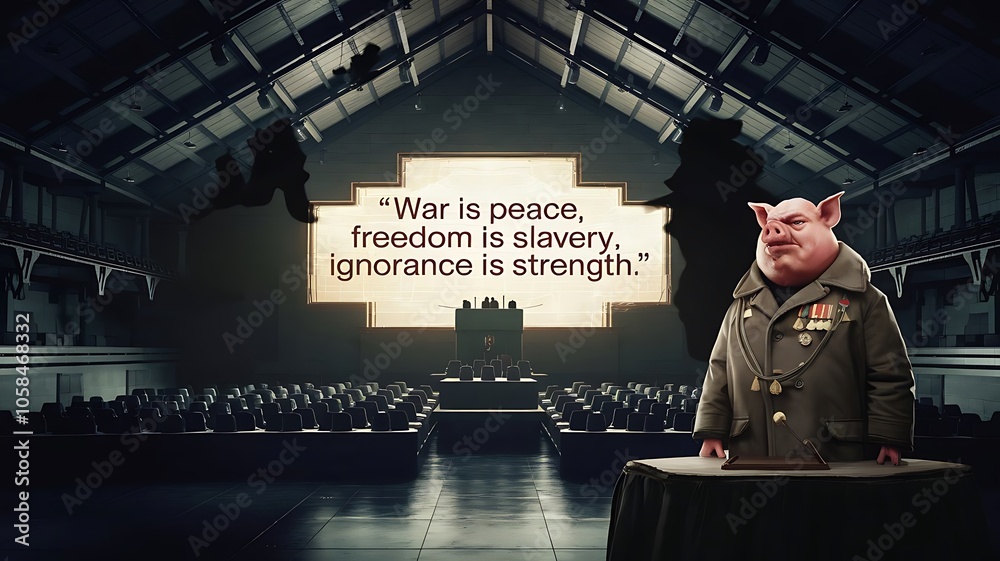 1984, Freedom is Slavery, Ignorance is Strength, Dystopian World, War ...