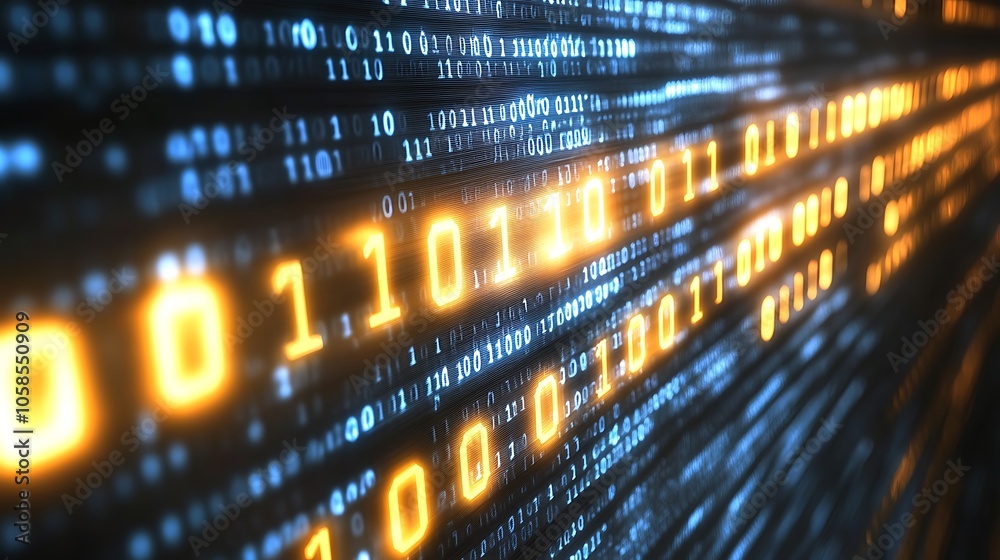 Binary Code Background Simple Neutral Background with Free Space for ...