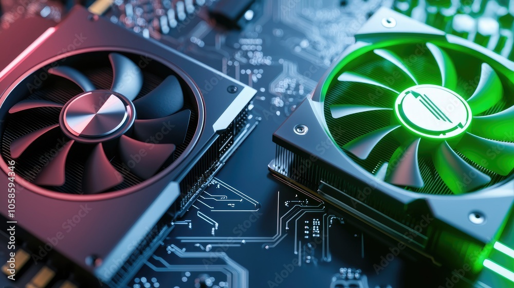 Integrated vs Dedicated Graphics Card Visual Representation Stock Photo ...