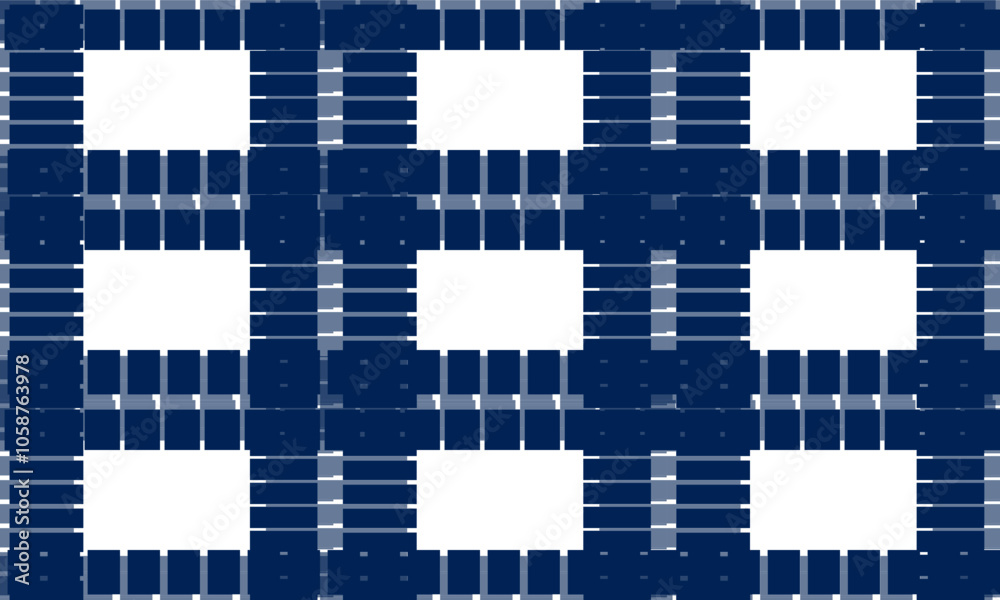 Blue white strip round block zigzag horizontal strip grid, seamless ...