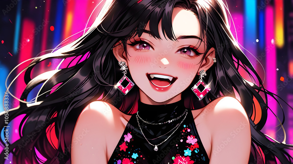 women smilling, smiling women , anime smiling illustrations, smiling ...