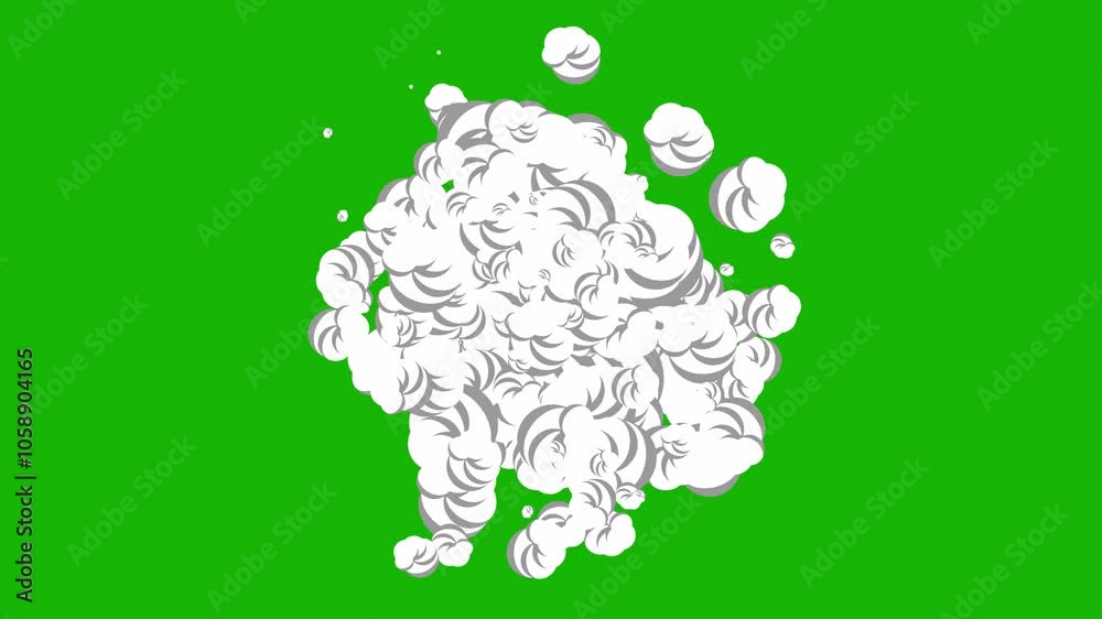 2D cartoon effect fire smoke explosions, motion graphics animations of ...