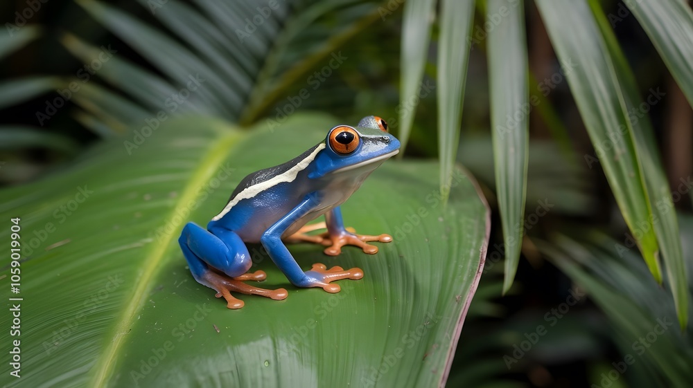 Blue-sided leaf frog (Agalychnis annae), also known as the orange-eyed ...