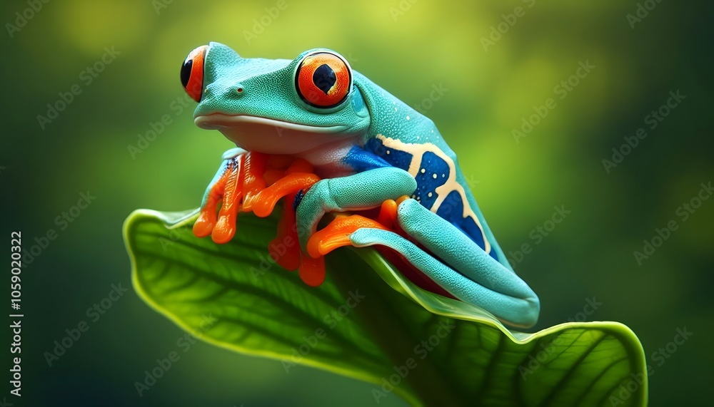 Blue-sided leaf frog (Agalychnis annae), also known as the orange-eyed ...