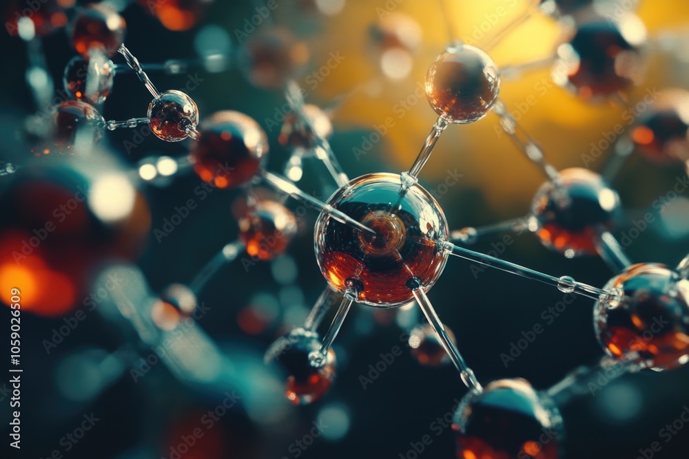Crystalline structure of molecular bonds, illustrating atomic ...
