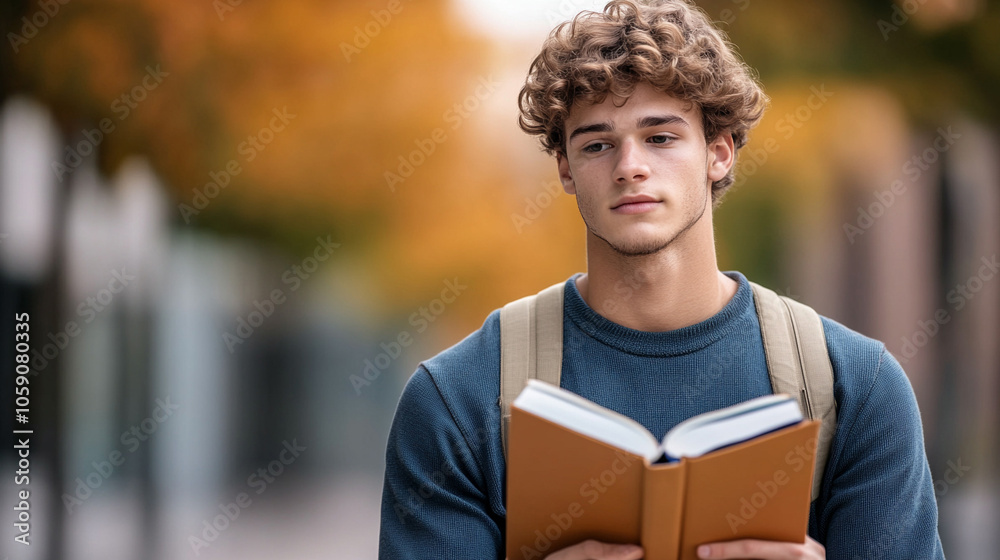 Australian student on campus, deep in thought, embodying the dedication ...