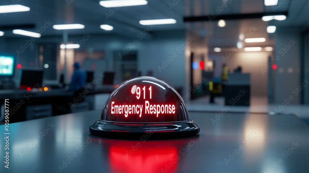 Emergency Response Center with 911 Alert Display in Modern Control Room ...