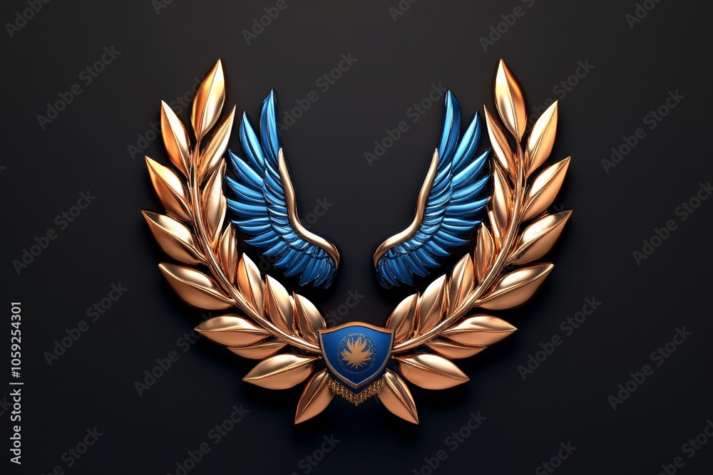 Realistic loyalty badge with company logo and metallic finish ...