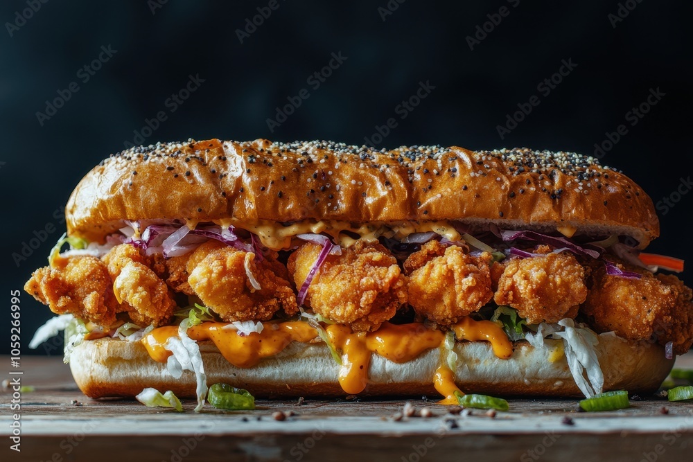 Isolated chicken submarine zinger combo chicken sandwich Stock Photo ...