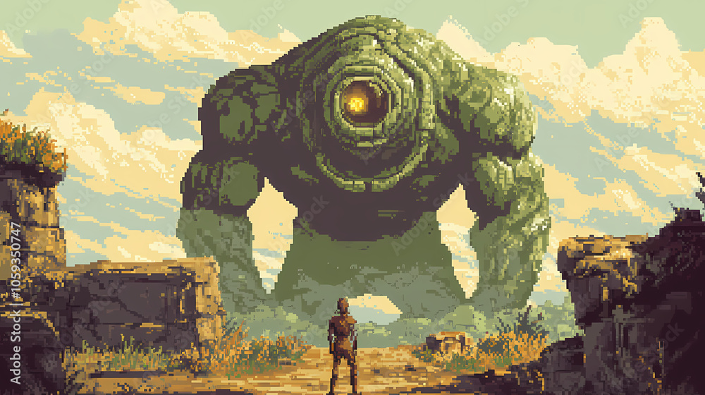 Rpg cyclops pixel art icons in a spritesheet. Giant Cyclops ...