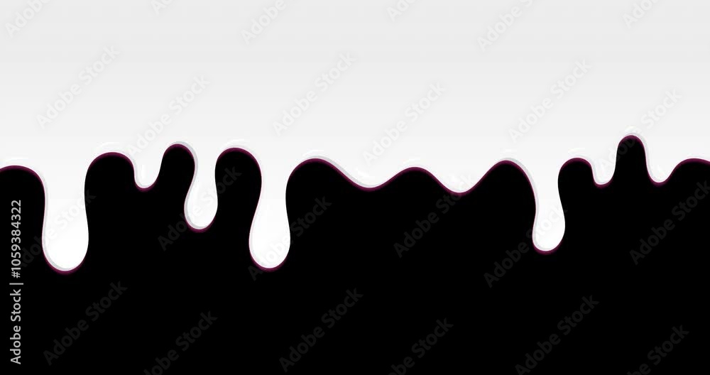 Milk or white liquid dripping animation. Dessert background with milk ...
