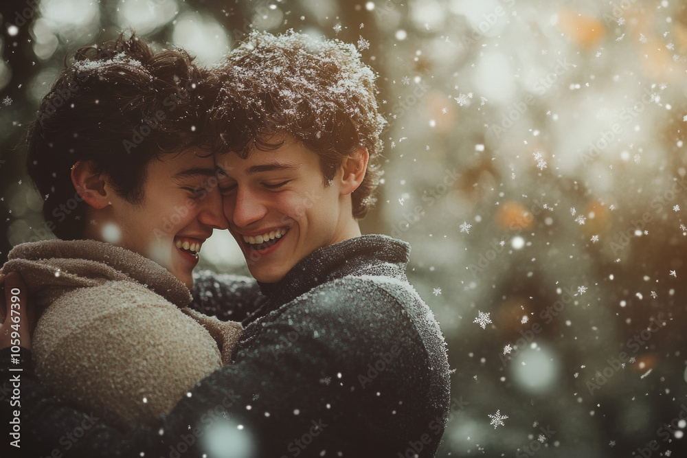 Two men standing very close to each other, looking at each other ...