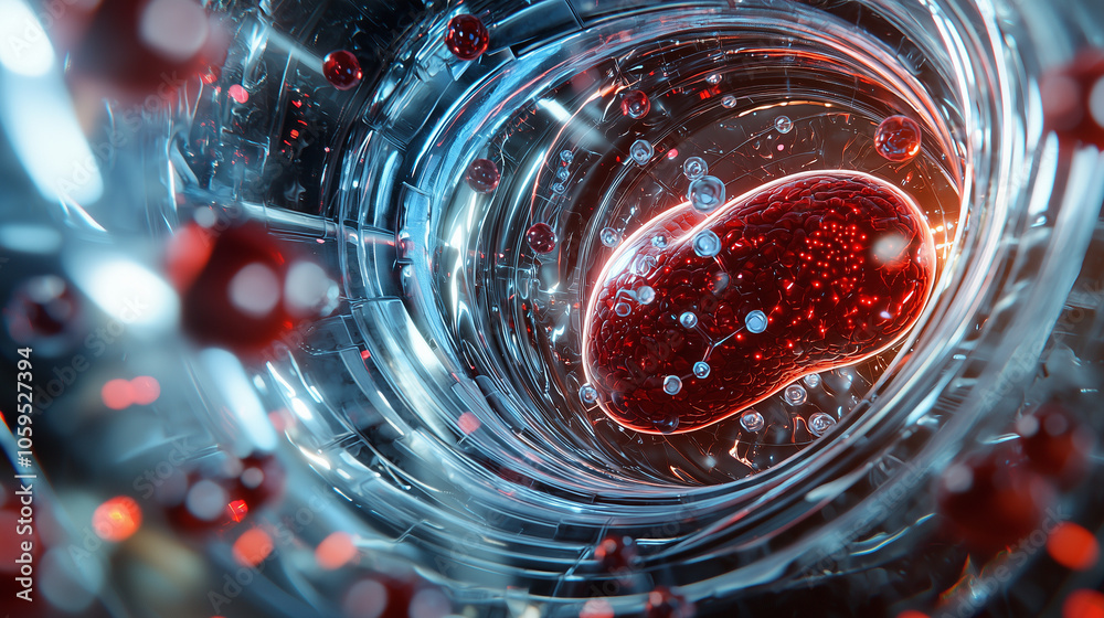Human Liver Cross Section Filtering Toxins and Healing Process Stock ...