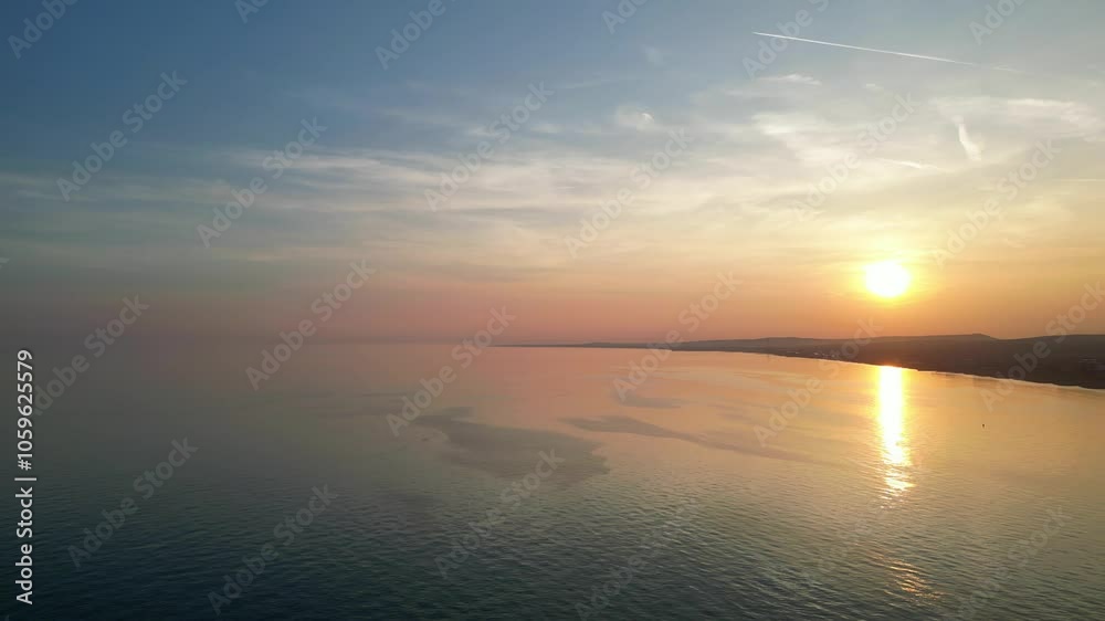 Beautiful Aerial View of British Beach and Ocean at Brighton and Hove ...