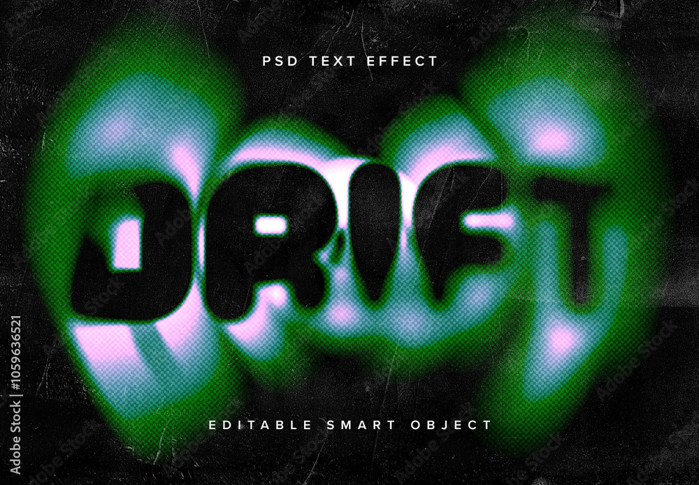 Distorted Text Effect Mockup Stock Template | Adobe Stock