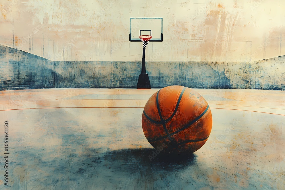 Basketball-themed backdrop , with rich colors and subtle shading, ideal ...