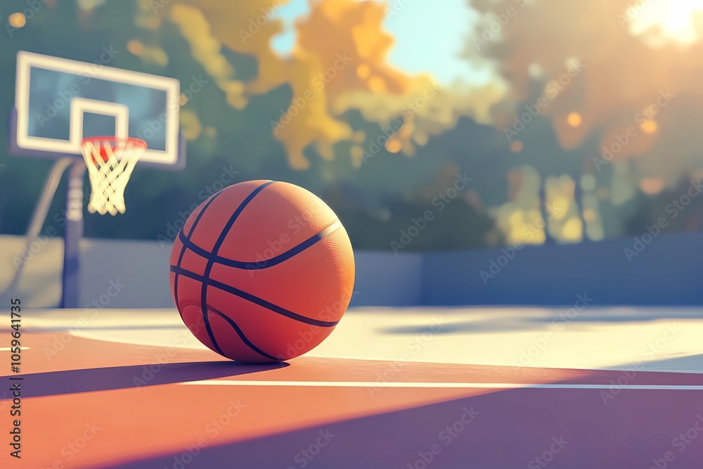 Realistic basketball background , creating a vivid, energetic backdrop ...